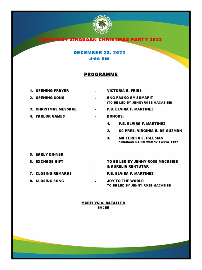 Xmas Party Programme | PDF