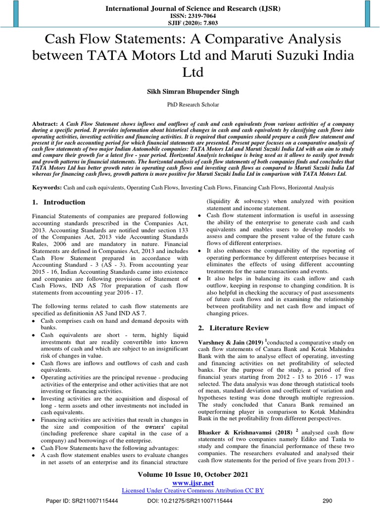 A Comparative Analysis of Cash Flow Growth Rates between TATA Motors ...