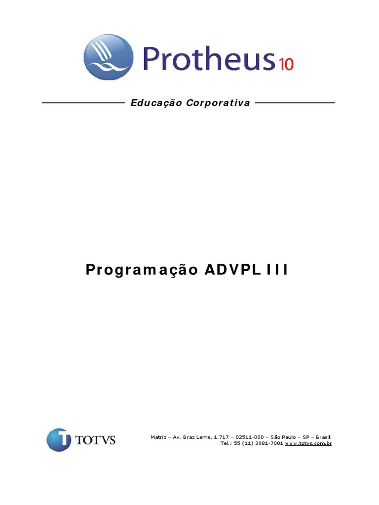 Programacao ADVPL III | PDF | Engenharia da Computação | Informática