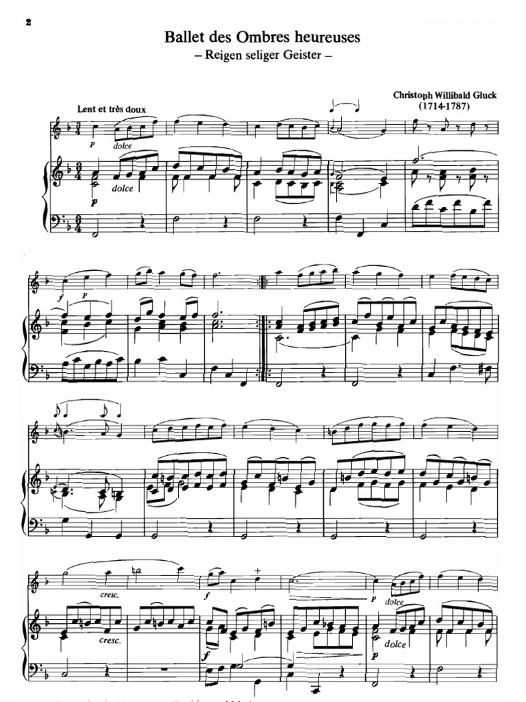 Ballet Des Ombres Orpheus Gluck | PDF