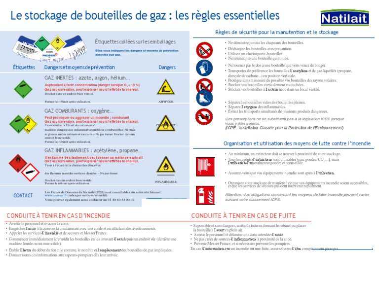Le Stockage de Bouteilles de Gaz - Les Règles Essentielles | PDF | Lutte contre l'incendie ...
