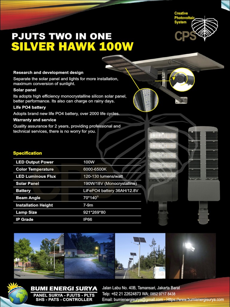 Pjuts 2in1 Silver Hawk 100w 190wp - Mita | PDF