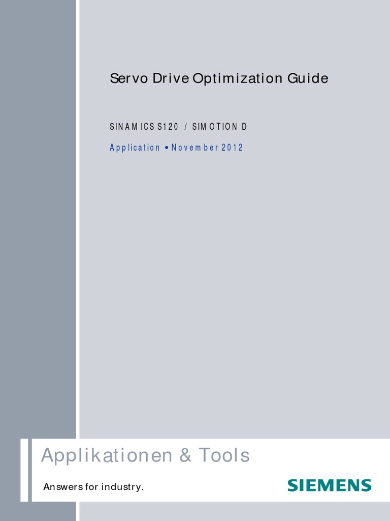 SINAMICS S120 SIMOTION D Servo Drive Optimization Guide V1 1 | PDF | Legal Liability | Control ...