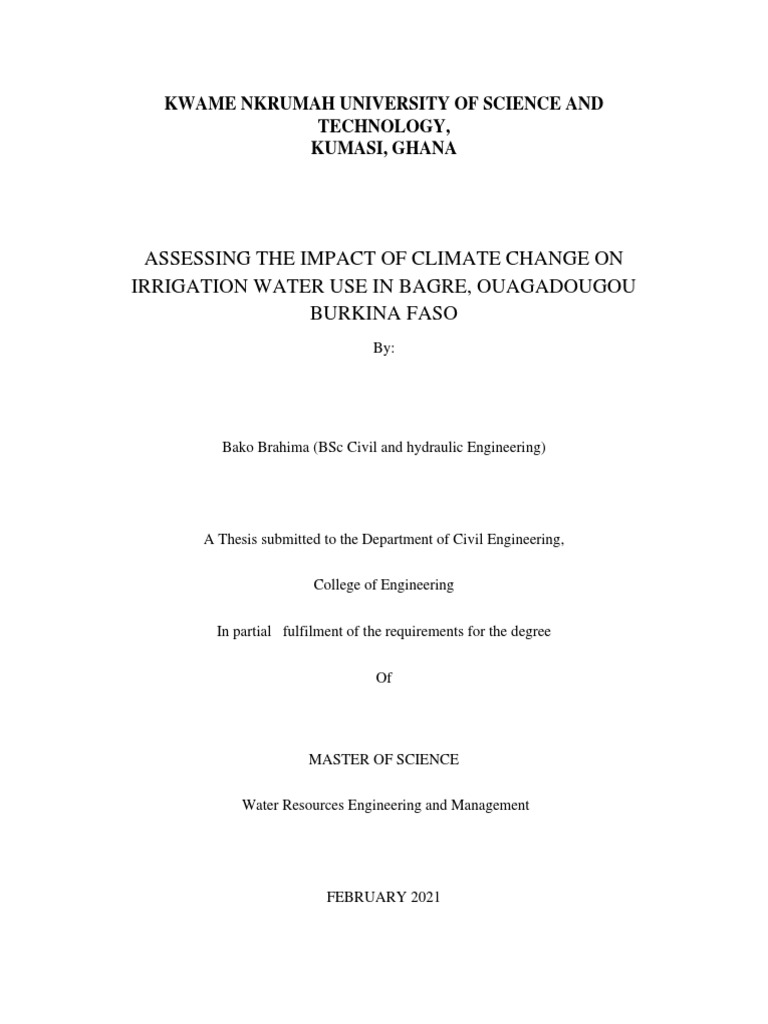 Bako Brahima MSC Final Thesis - 2 | PDF | General Circulation Model | Climate Change