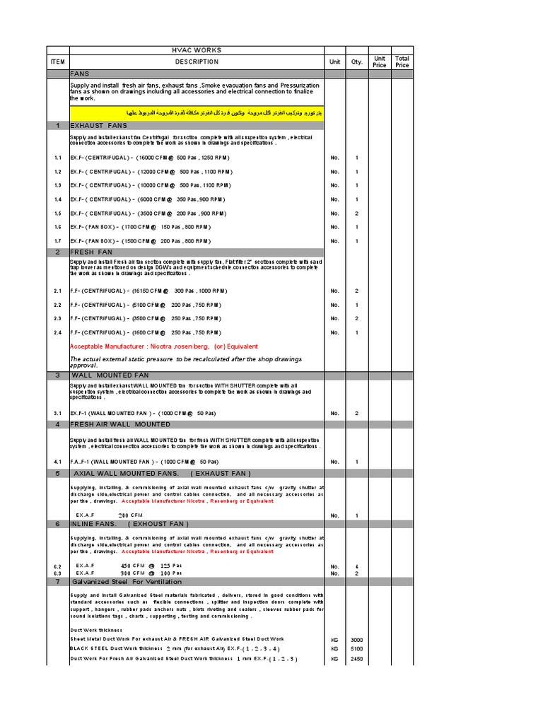 Vent Boq | PDF | Duct (Flow) | Building