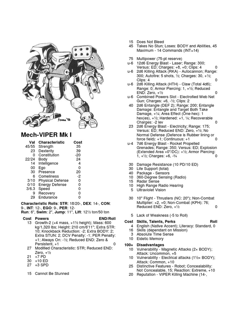 Mech-Viper I | Descargar gratis PDF | Military Technology