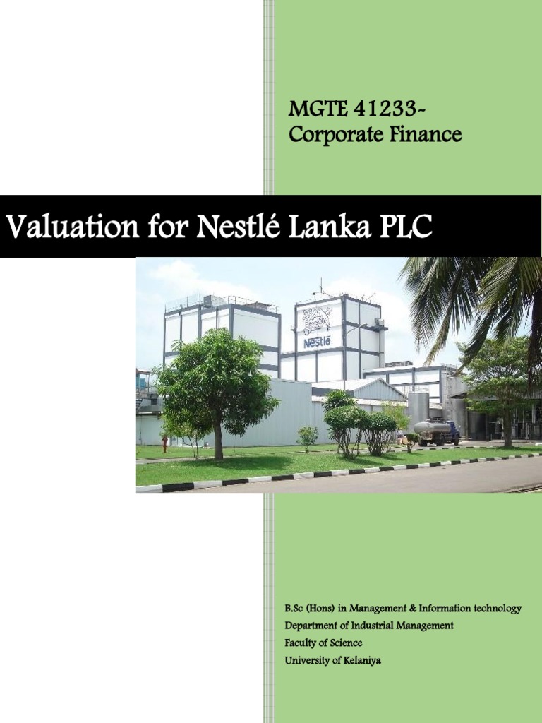 Valuation For Nestlé Lanka PLC | PDF | Business | Finance & Money ...