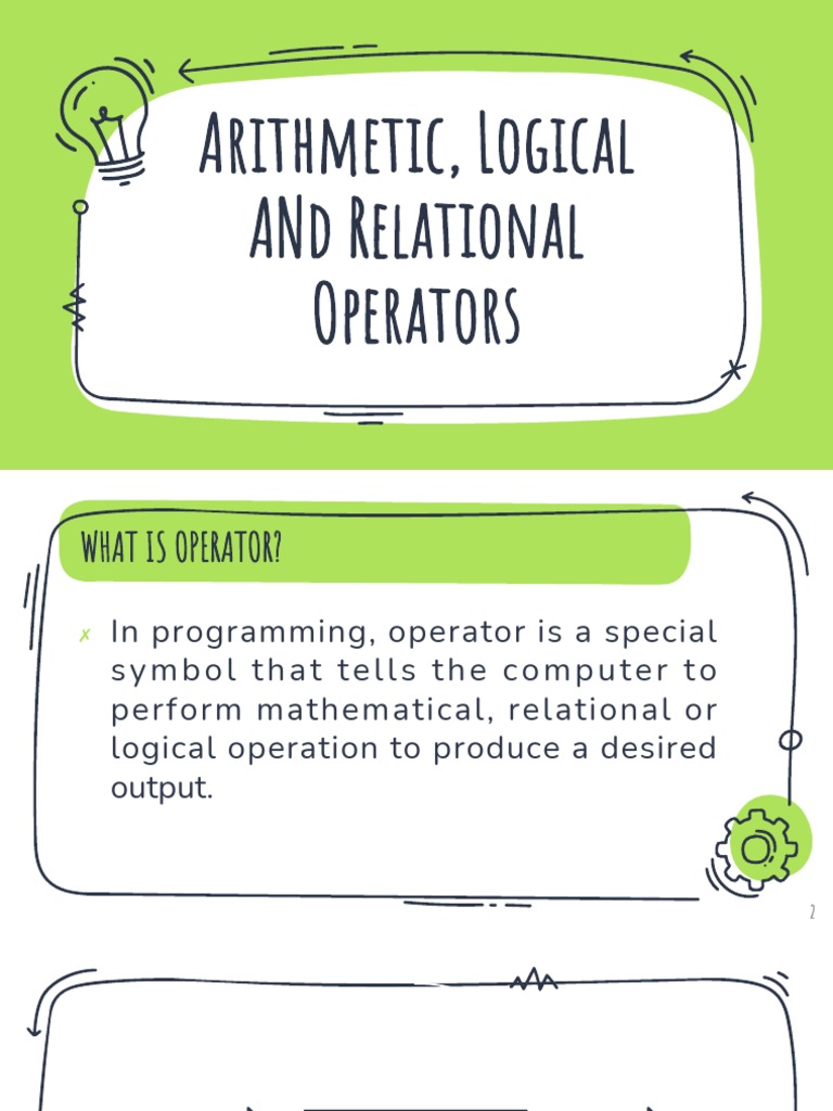 Arithmetic Logical Relational-operatorsCONT | PDF | Arithmetic ... Arithmetic Logical Relational-operatorsCONT | PDF | Arithmetic ...