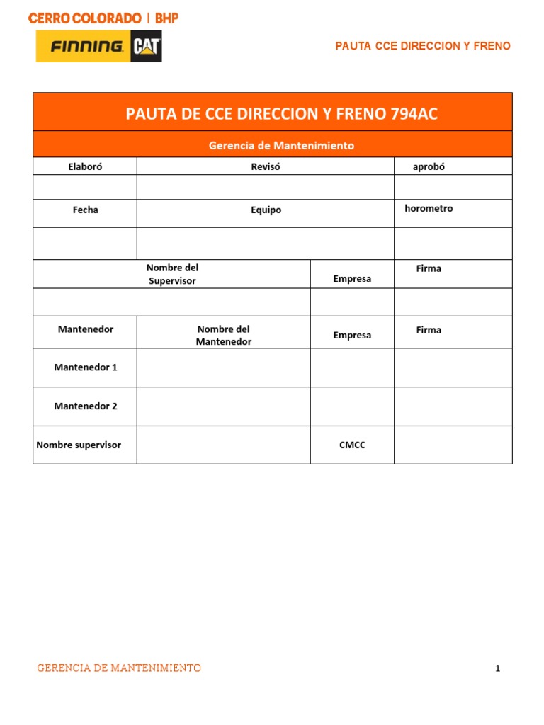 CCE 794AC Testeo de Freno y Dirección (V5) | PDF | Presión | Medida de ...