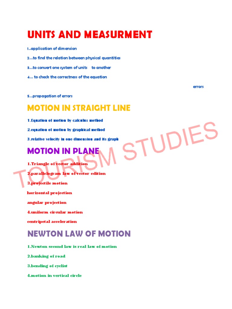 Class 11 Physics Important Questions | PDF | Science & Mathematics