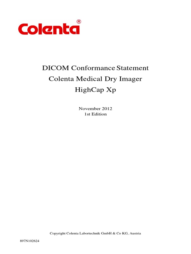 Dicom Conformance Statement Highcap Xp 897n102624 Pdf Pixel