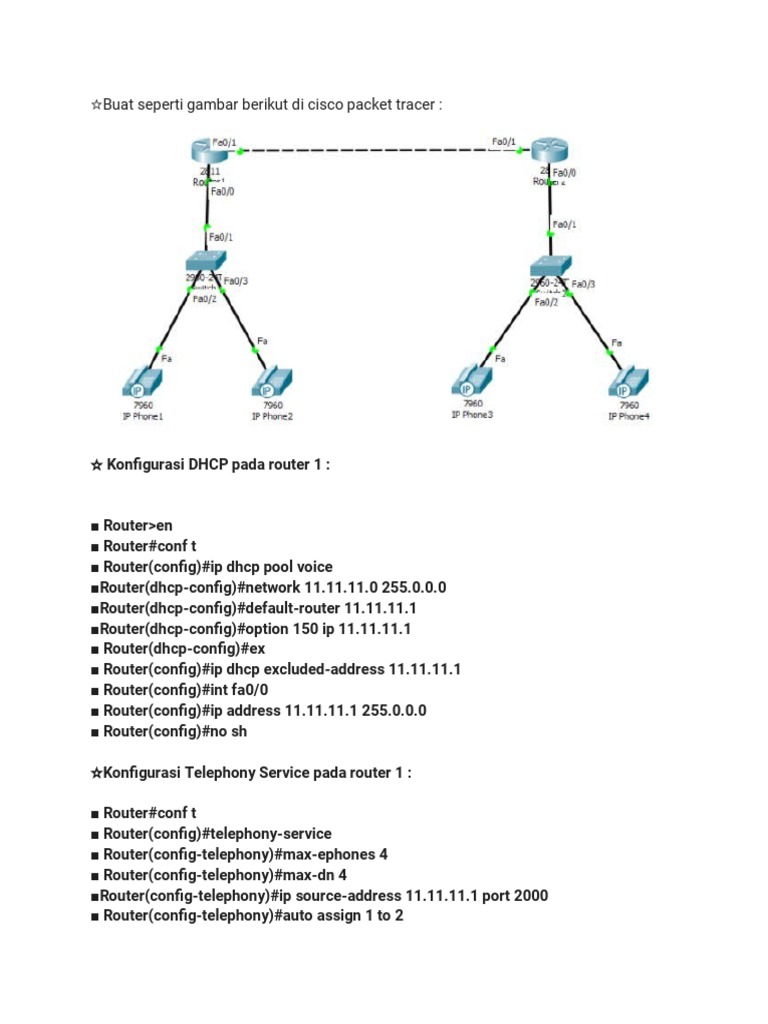Configure VoIP telephony between two routers in Cisco Packet Tracer | PDF | Router (Computing ...