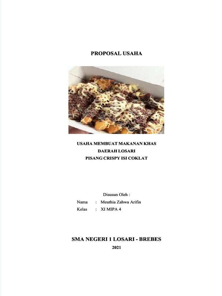 PDF Proposal Usaha Pisang Krispi - Compress | PDF PDF Proposal Usaha Pisang Krispi - Compress | PDF