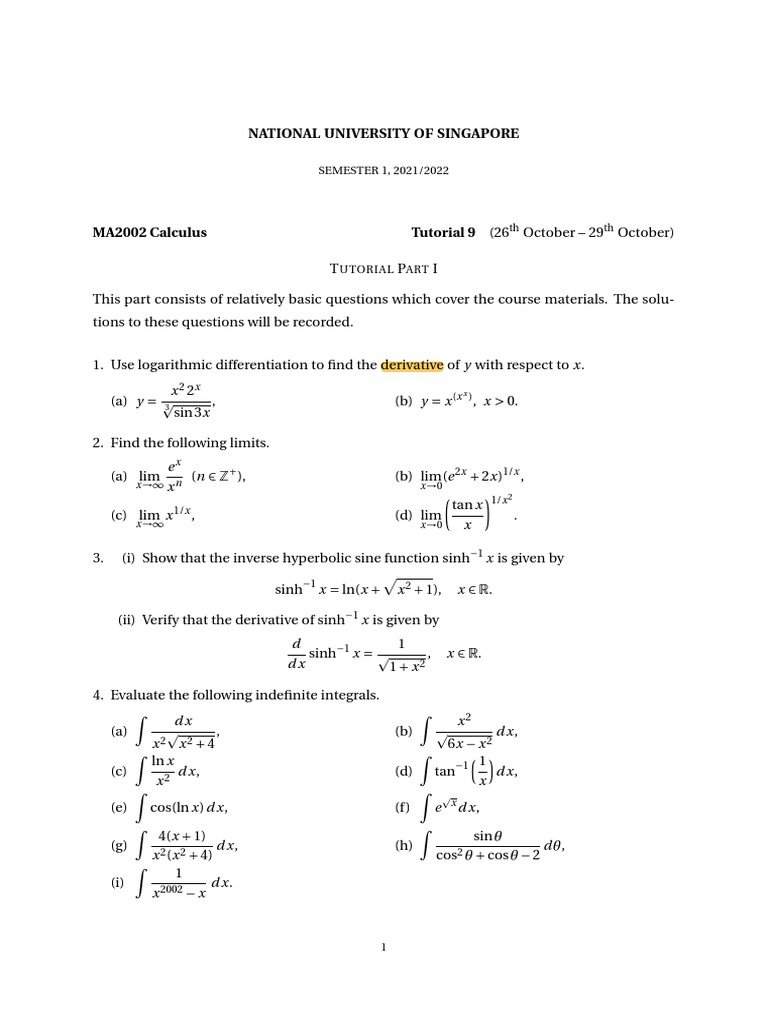 Calculus Tutorial on Limits, Derivatives, and Integrals | PDF | Mathematics | Mathematical Analysis