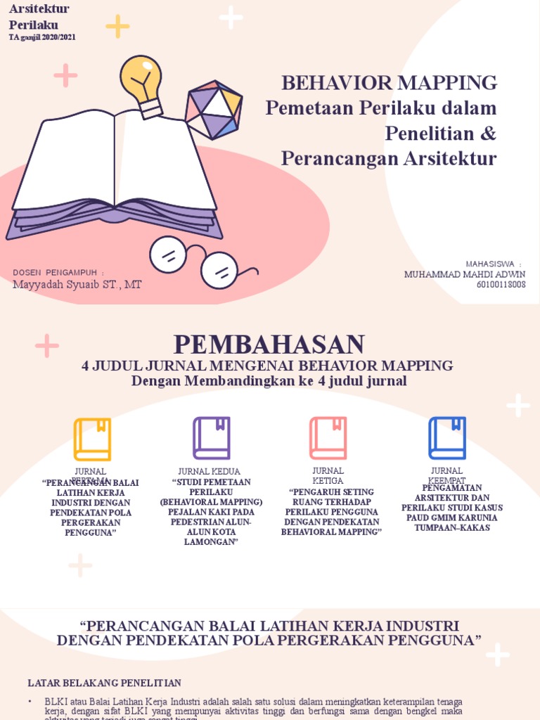 BEHAVIOR MAPPING Pemetaan Perilaku Dalam Penelitian & Perancangan Arsitektur | PDF