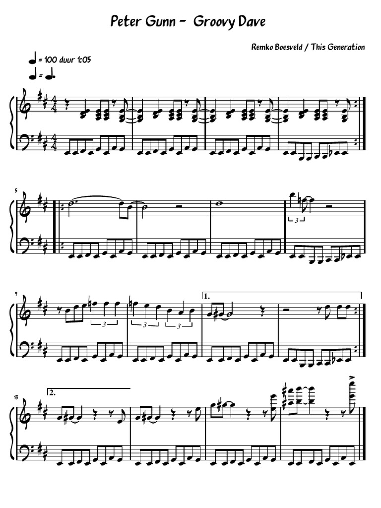 Peter Gunn - Groovy Dave Grusin | PDF