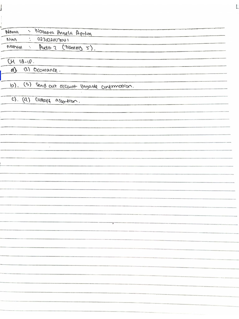 Tusming 5 Audit 2 - Natasya Angela Aprilia - 023002007001 | PDF