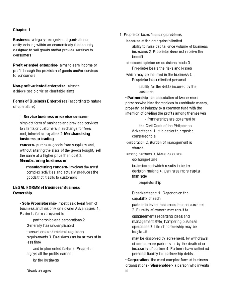 Basic Accounting Summary Notes | PDF | Business | Financial Statement