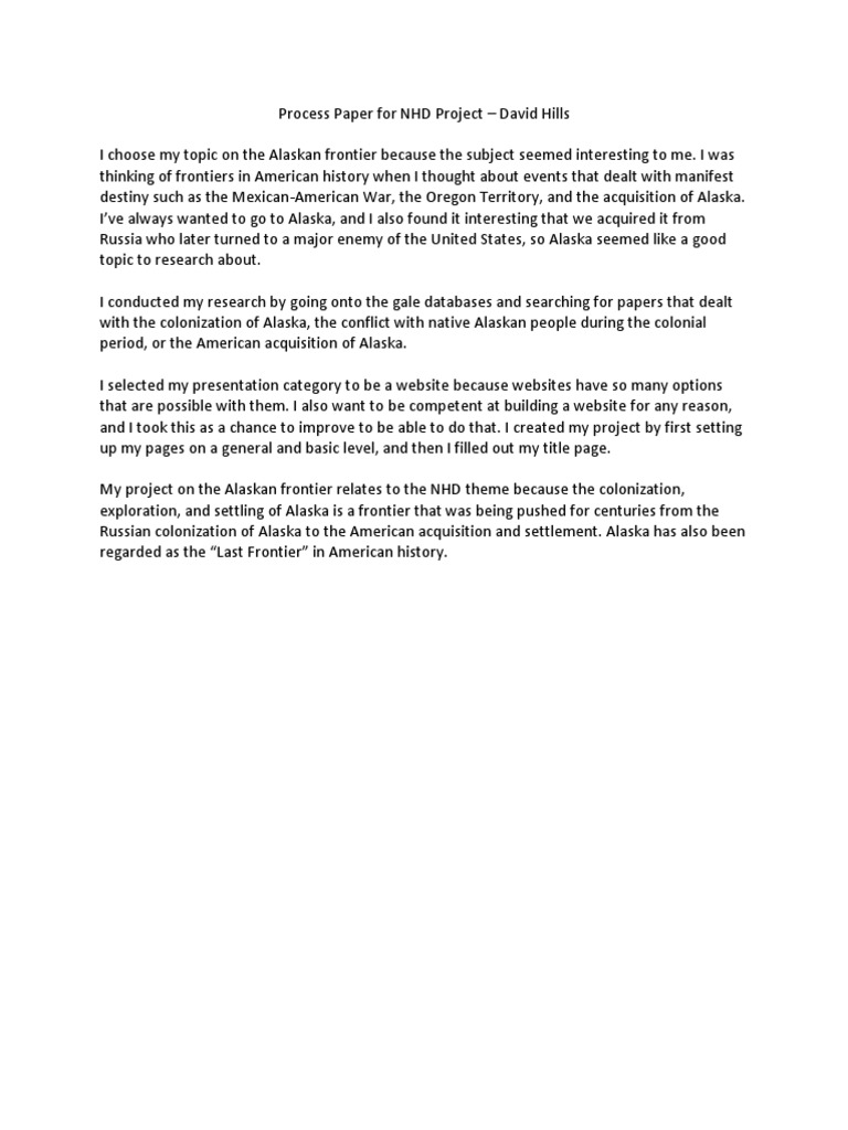 Process Paper NHD Project | PDF