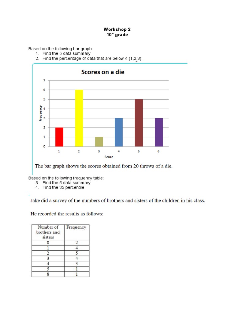 Workshop Quartiles, Deciles and Percentiles | PDF