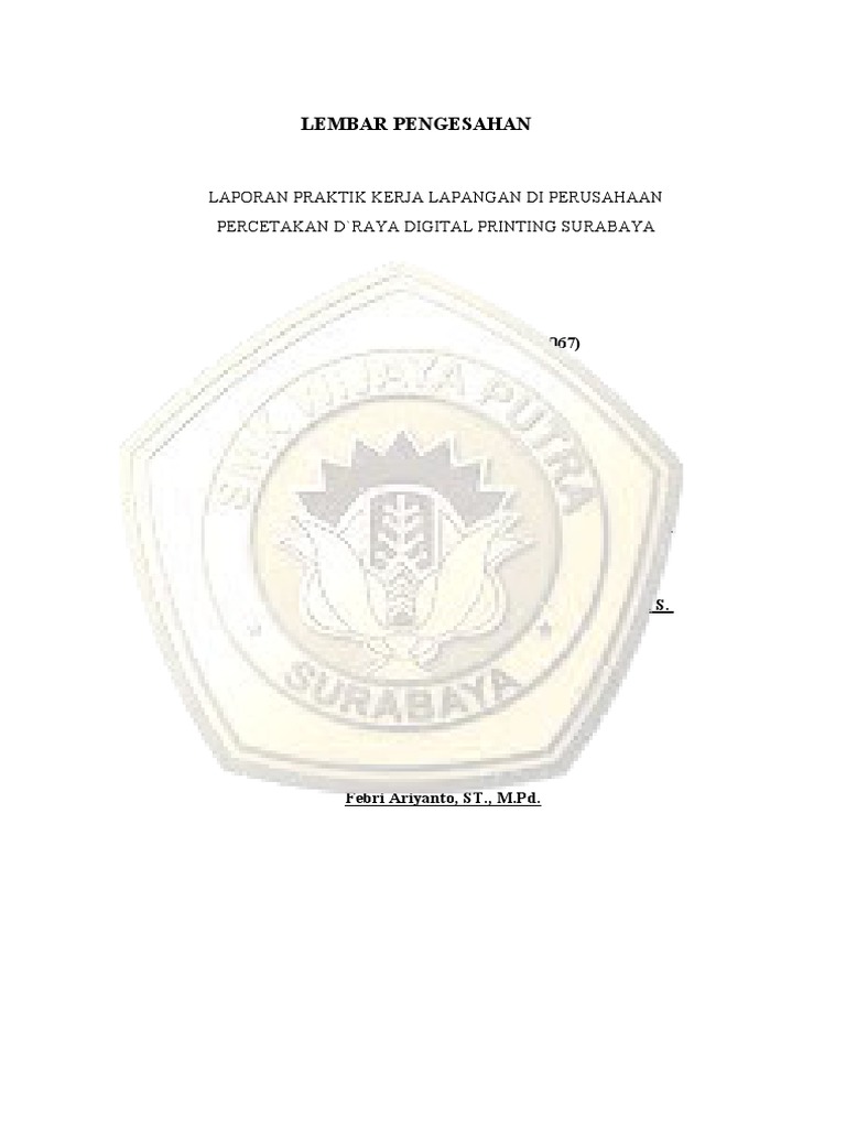 Lembar Pengesahan Laporan PKL | PDF | Karier & Perkembangan