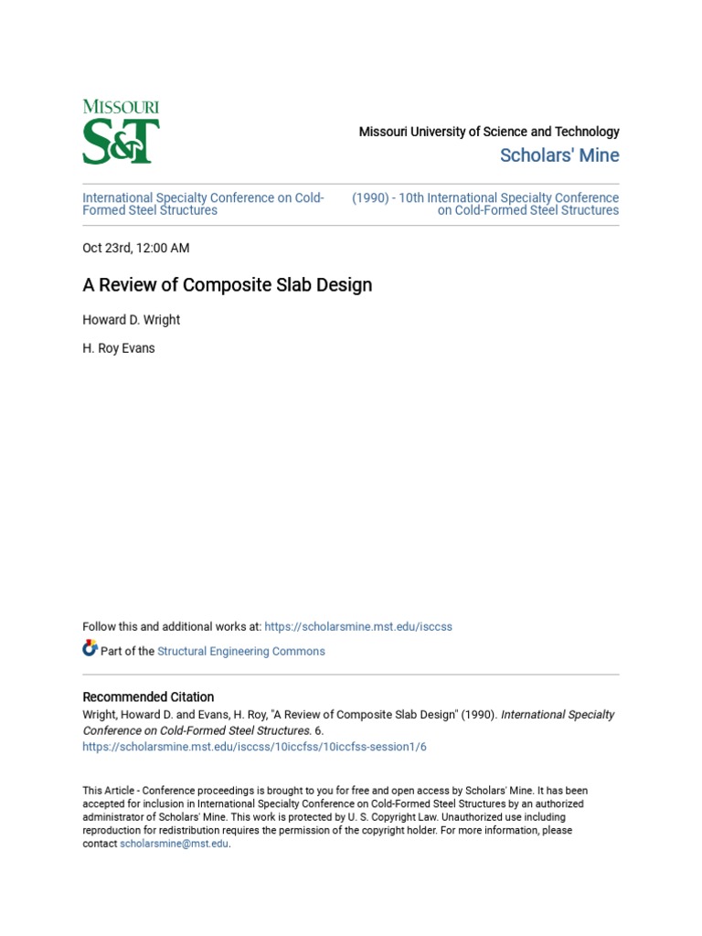 A Review of Composite Slab Design | PDF | Strength Of Materials | Fracture