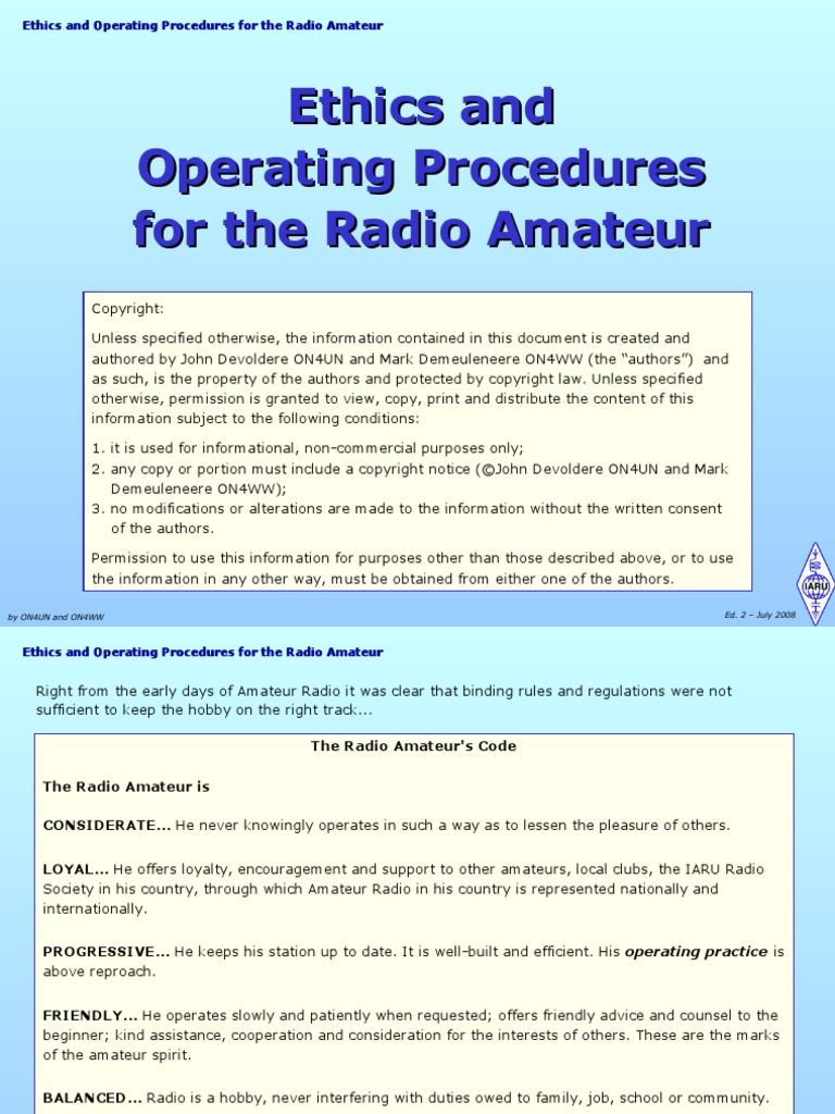 Ham Radio Internation Ethics | PDF | Electronics | Communication
