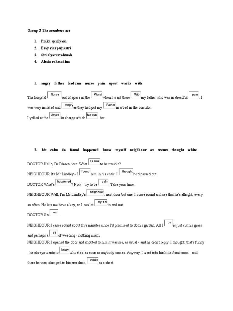 Filling Gap Exercise | PDF