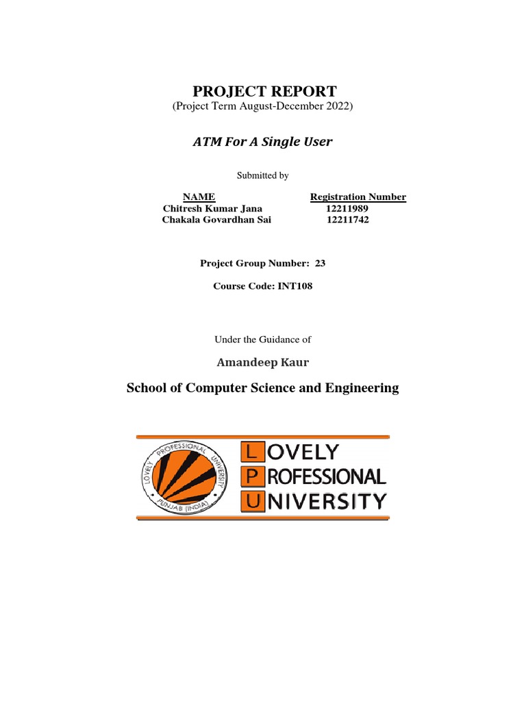 Python Report | PDF | Automated Teller Machine | Personal Identification Number