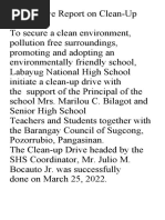 Objectives of A Clean-Up Drive | PDF