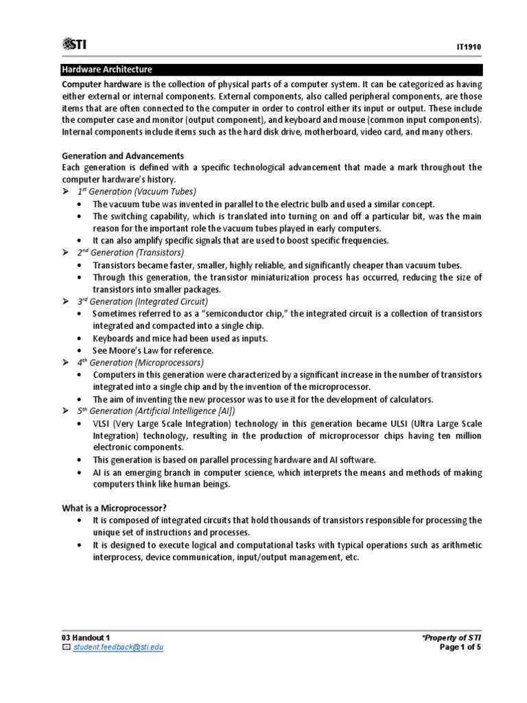 03 - Handout - 1 (2) CSA | Download Free PDF | Central Processing Unit | Computer Data Storage