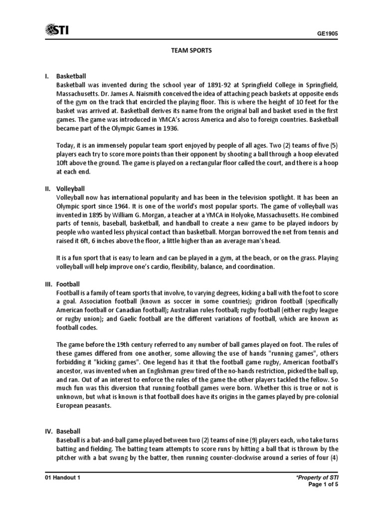 Handout PE | PDF | Softball | Sports Rules And Regulations