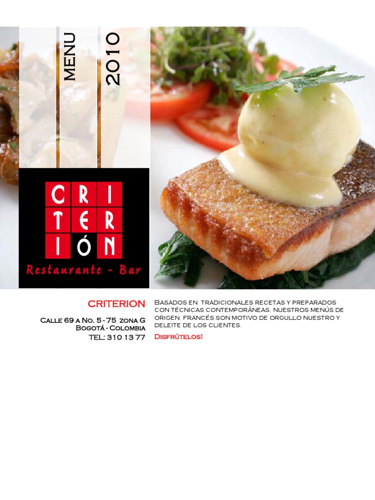 Menu Criterion | PDF | Cocina mexicana | Cocina