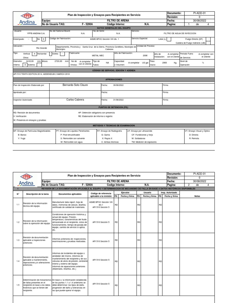 ANEXO III Plan de Inspeccion | PDF