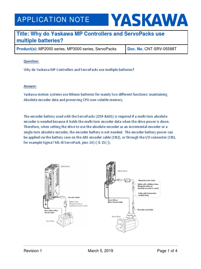 Yaskawa Systems Battery Usage CNT-SRV-05588T | PDF | Random Access ...
