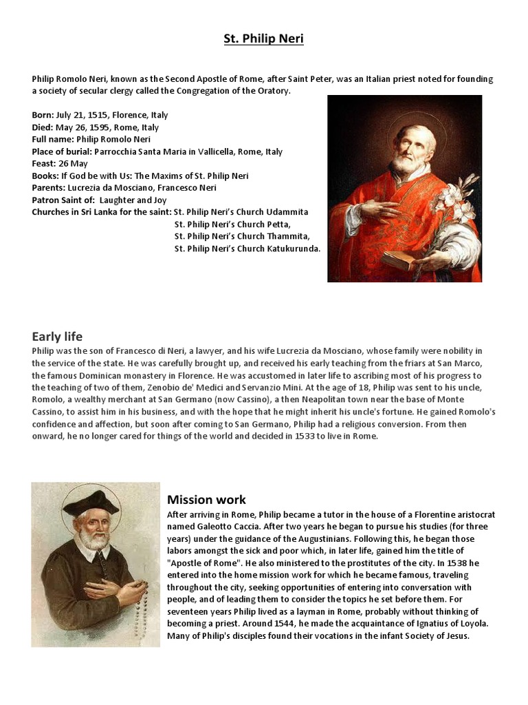 St Philip Neri Pdf Catholic Church