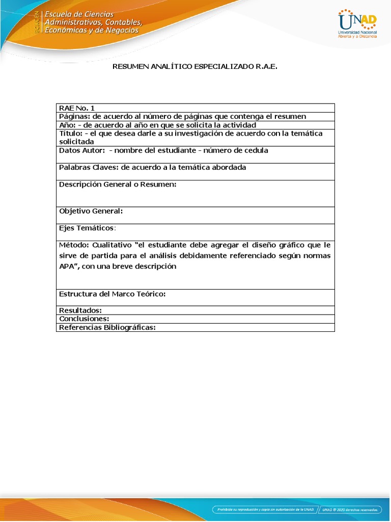 Guía para Crear un RAE Académico | PDF