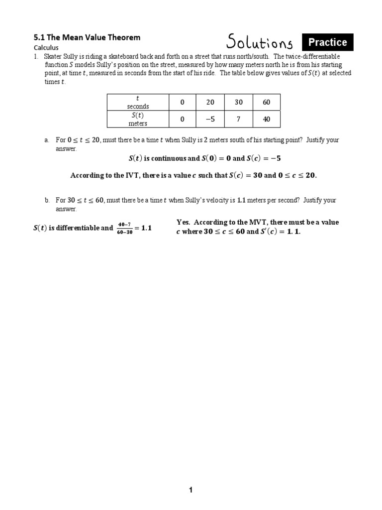 Unit 5 Practice - Solutions | PDF | Maxima And Minima | Derivative