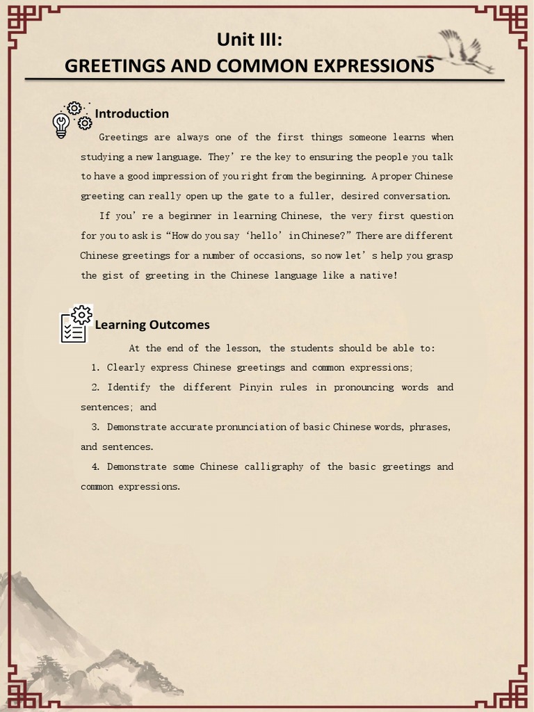 Mastering Chinese Greetings and Phrases | PDF | Chinese Language | Pinyin