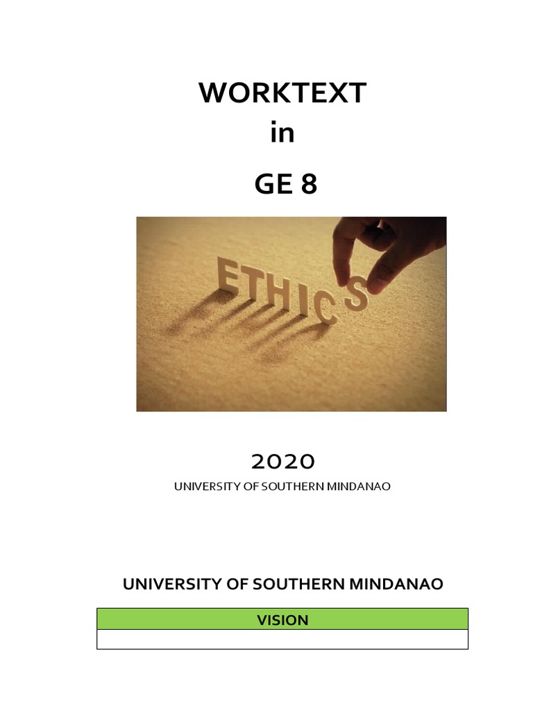 Worktext in Ethics 1. | PDF | Morality | Reason