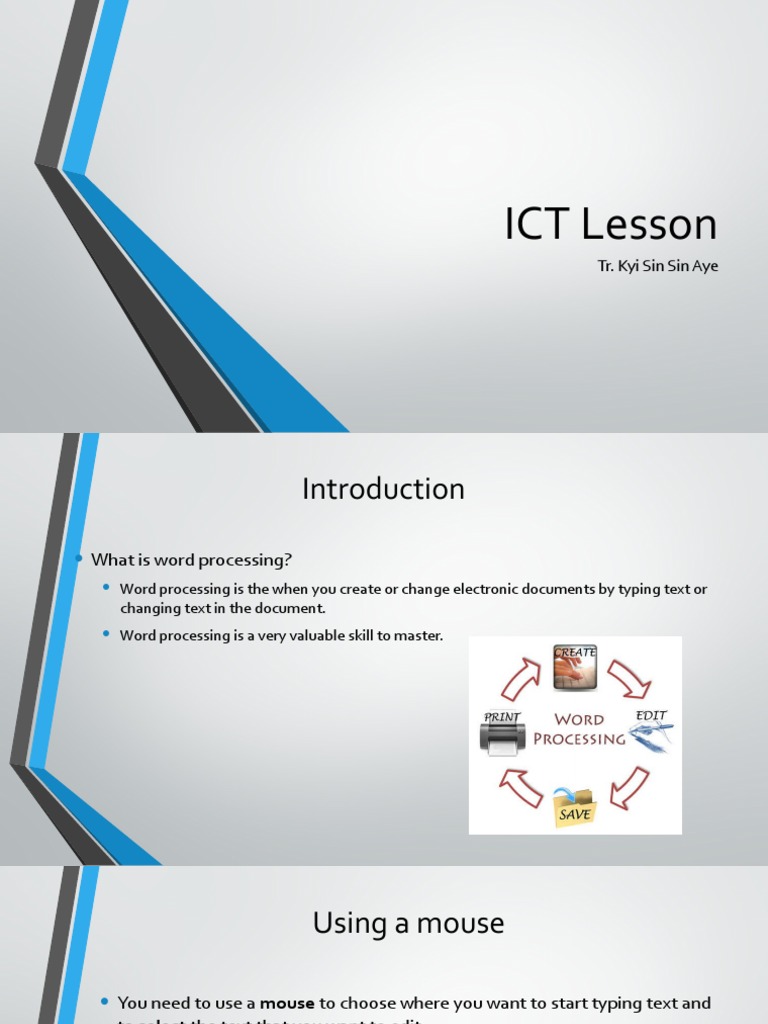 ICT Lesson | PDF | Cursor (User Interface) | Computer Keyboard