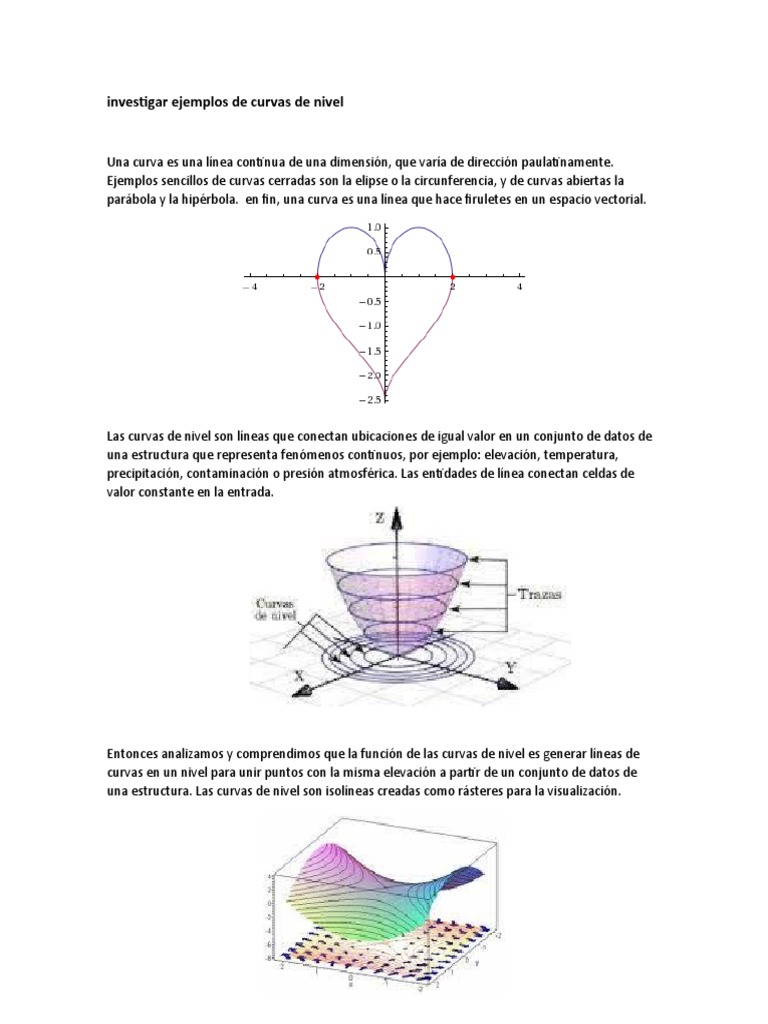Ejemplos y Aplicaciones de Curvas de Nivel | PDF | Métodos y materiales ...