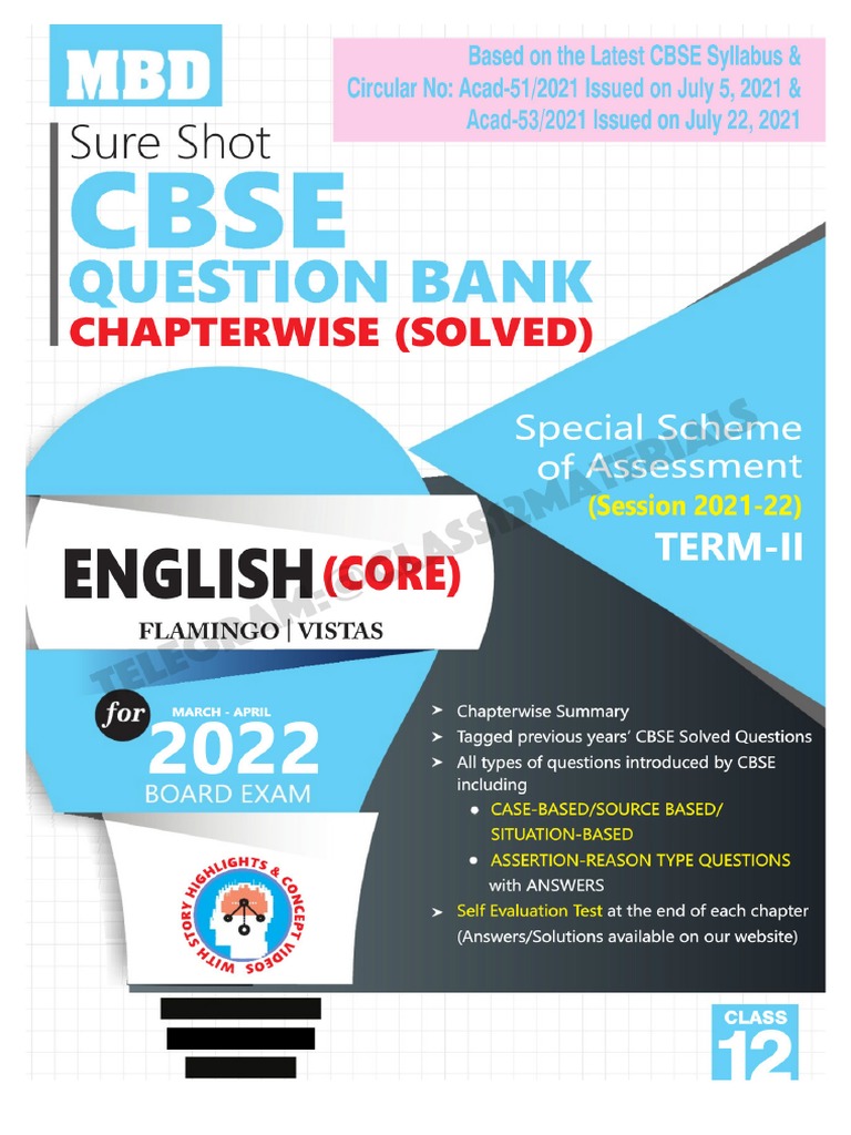 2022 MBD English Core Term 2 Question Bank | PDF