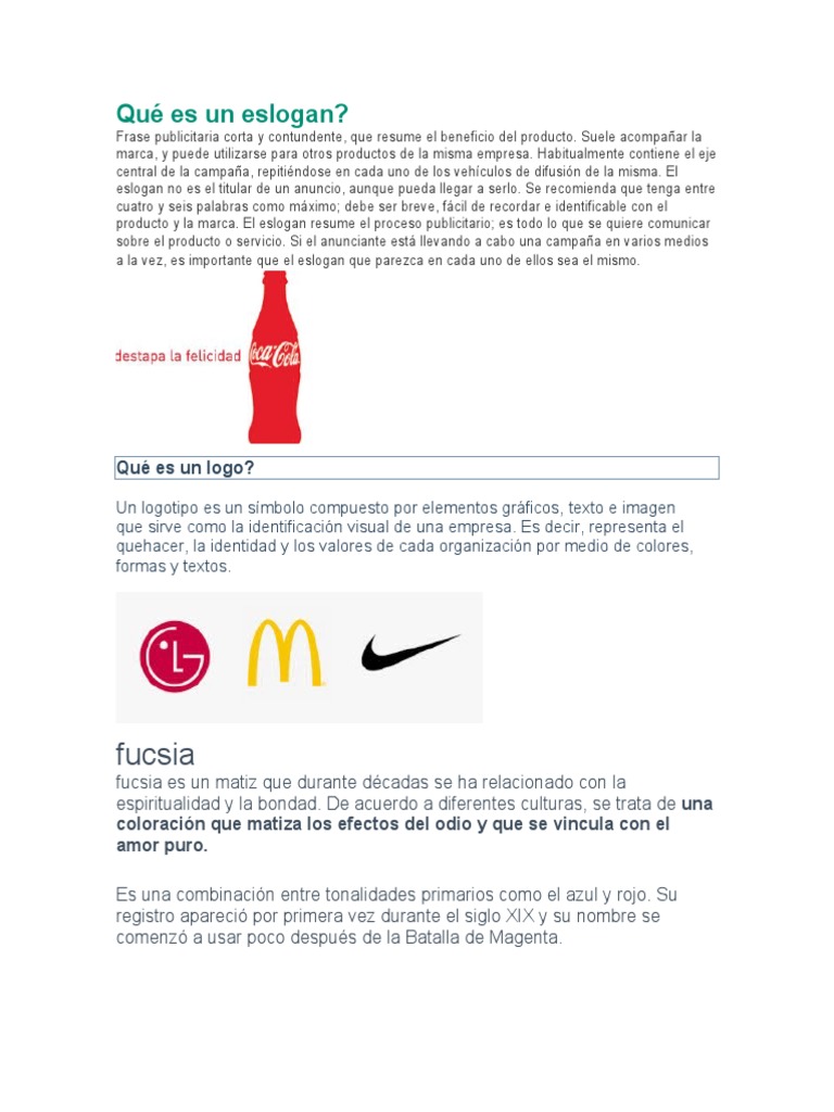 Qué Es Un Eslogan | PDF | Color | Marca