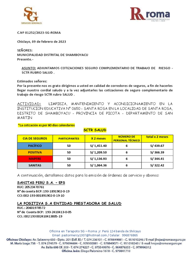 SCTR Salud I.E 0650 | PDF