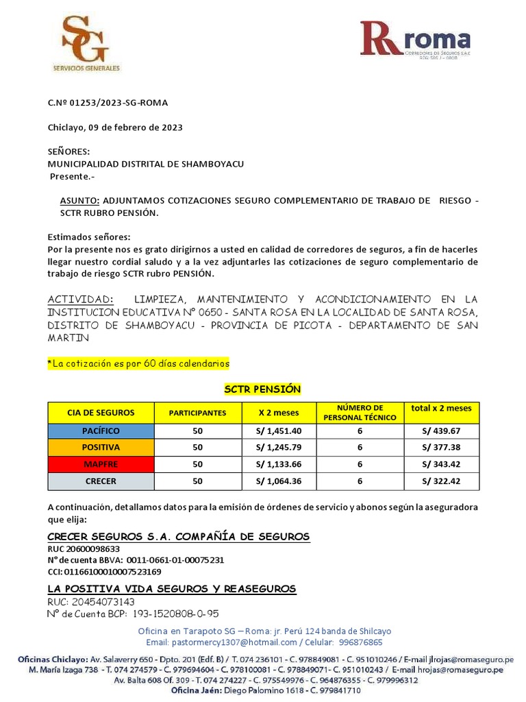 SCTR Pensión I. e 0650 | PDF