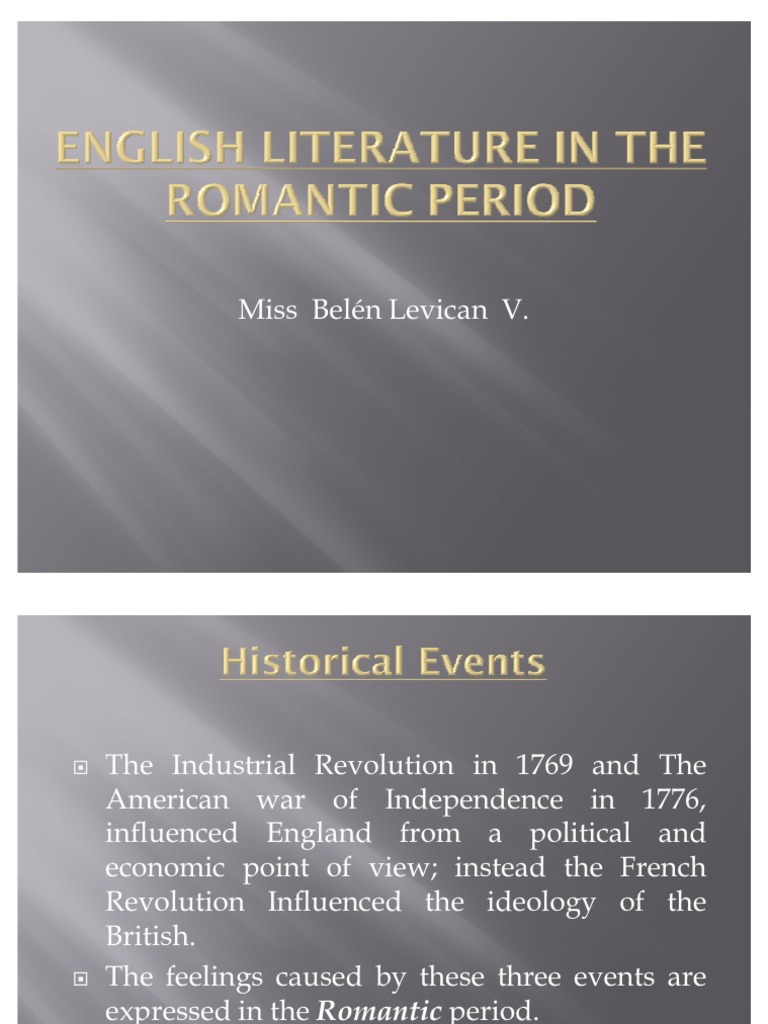 Romantic Period in British Literature | PDF