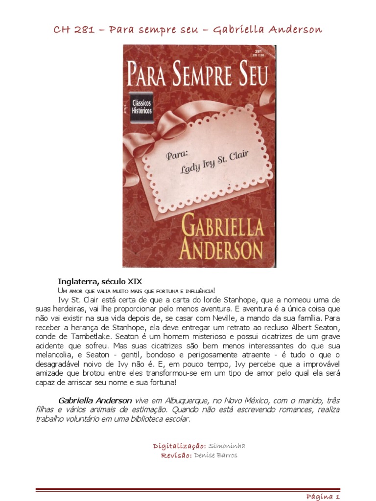 Gabriella Anderson - para Sempre Seu - CH 281 | PDF | Incêndios | Amor