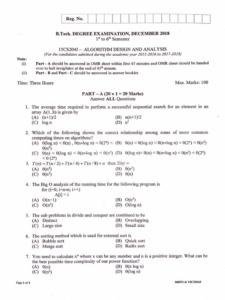 Sem4 Daa Pdf Time Complexity Computational Complexity Theory