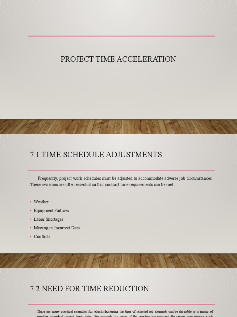 Chapter7 Project Time Acceleration | PDF | Trade Off | Employment
